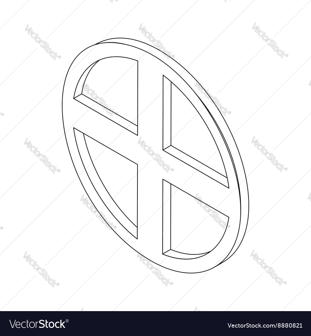 Circular window isometric 3d icon Royalty Free Vector Image