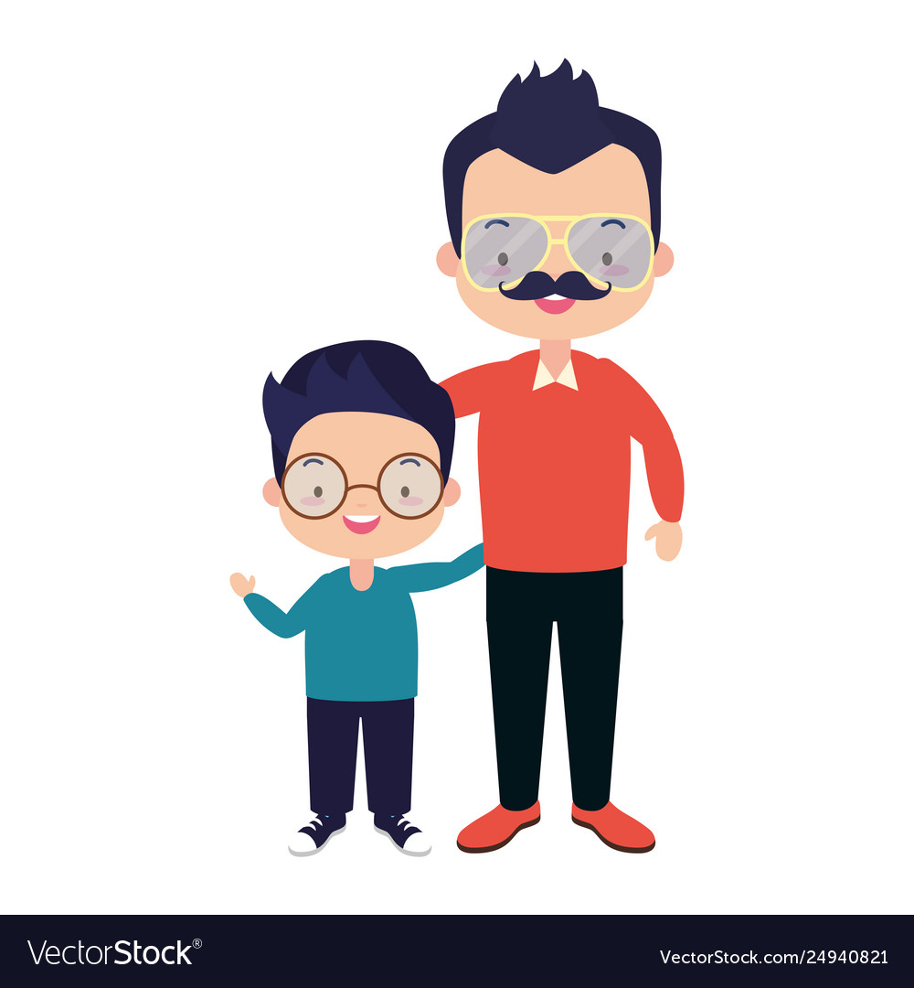 Dad and son Royalty Free Vector Image - VectorStock