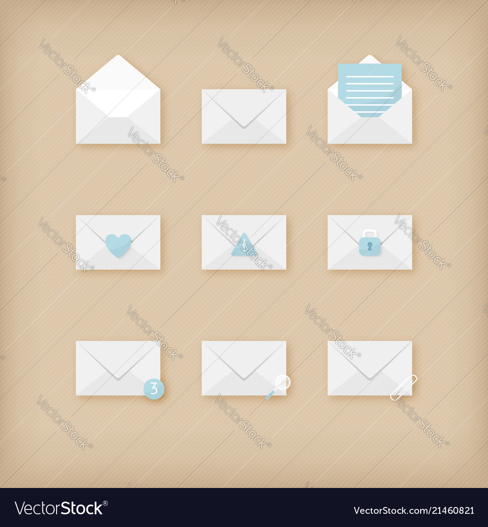 Email icon set Royalty Free Vector Image - VectorStock