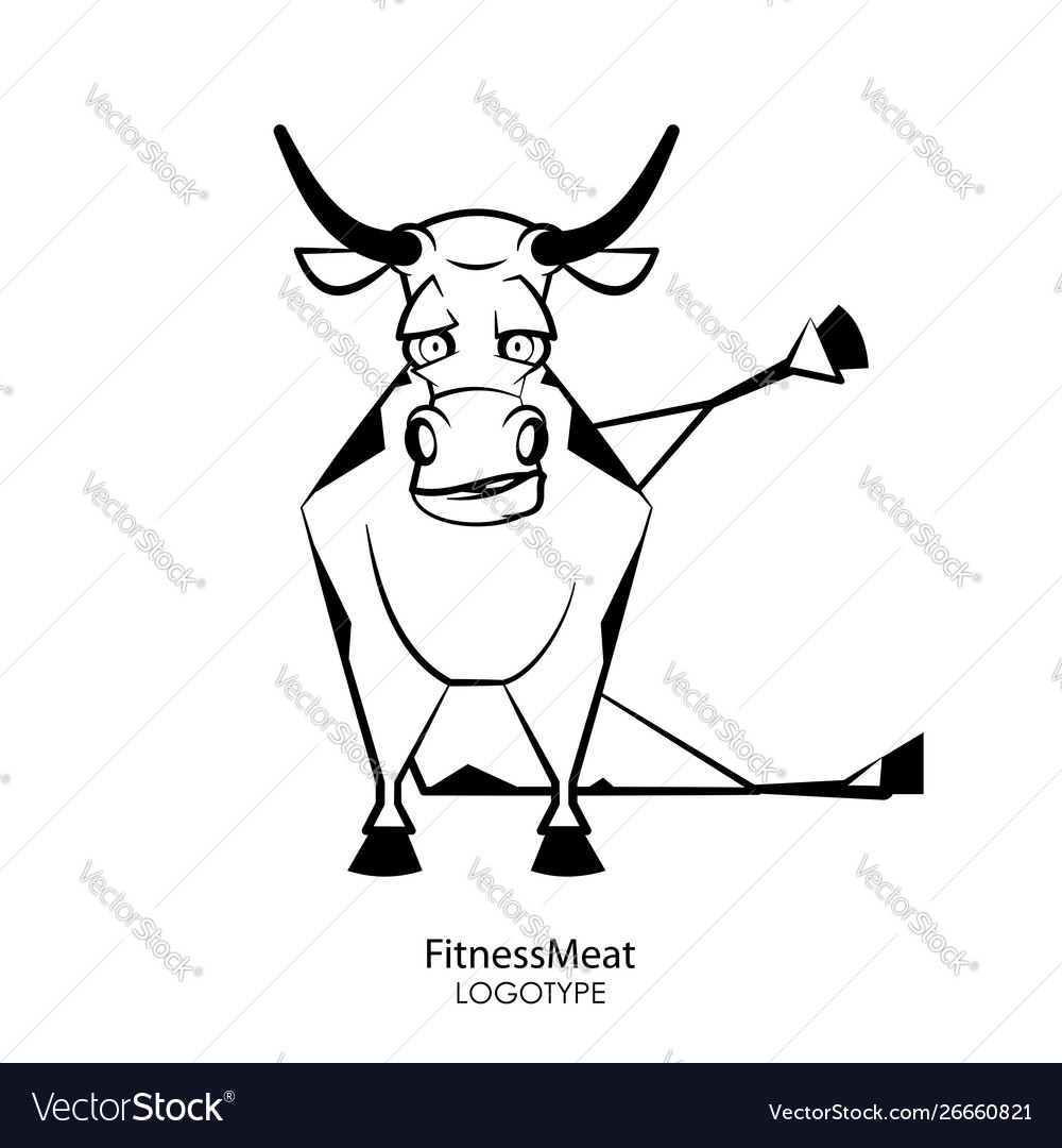 Funny bull Royalty Free Vector Image - VectorStock