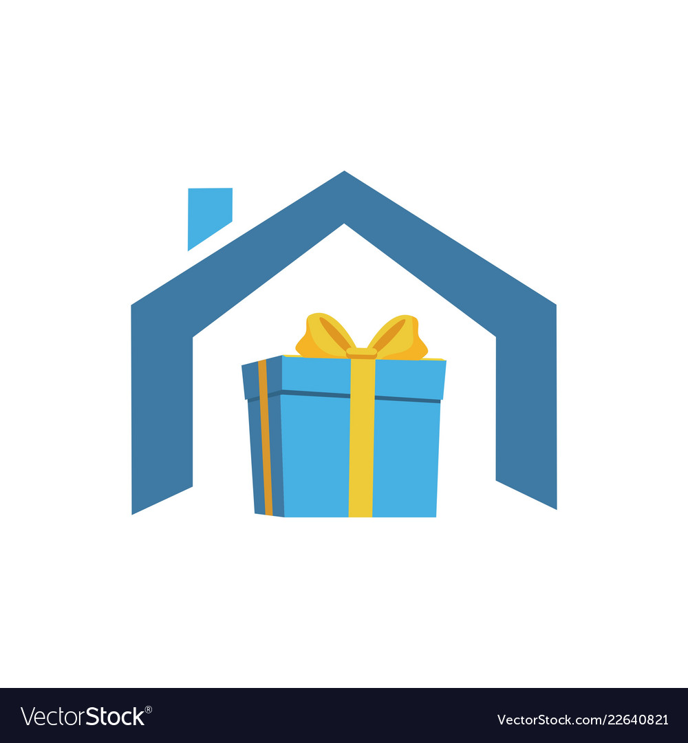 Gift logo background Royalty Free Vector Image