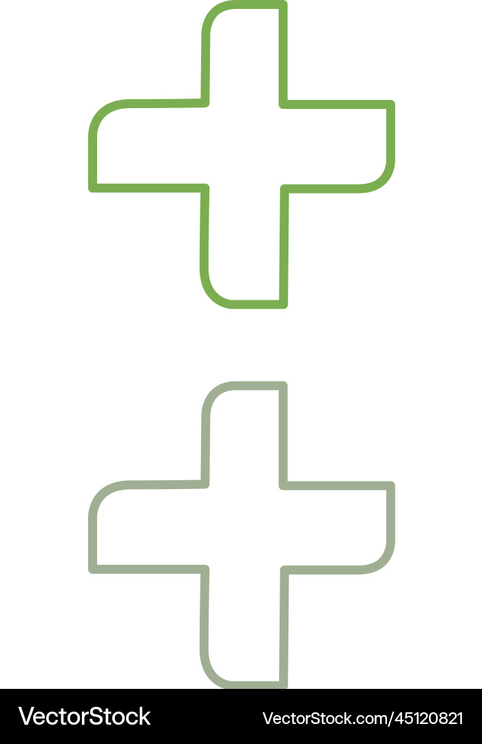 Green pharmacy cross sign symbol logo Royalty Free Vector