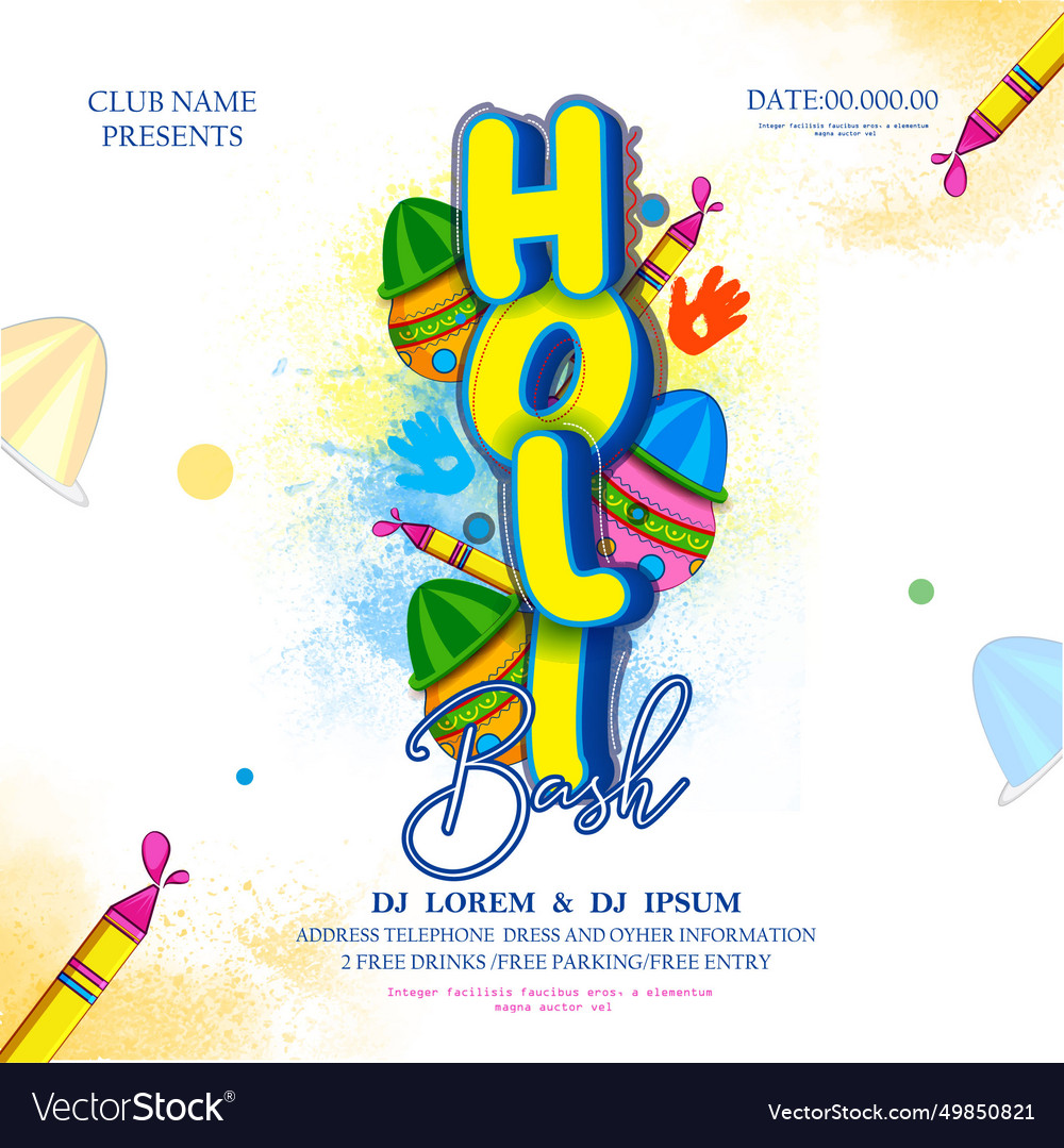 Happy holi background card design Royalty Free Vector Image Happy holi background card design Royalty Free Vector Image