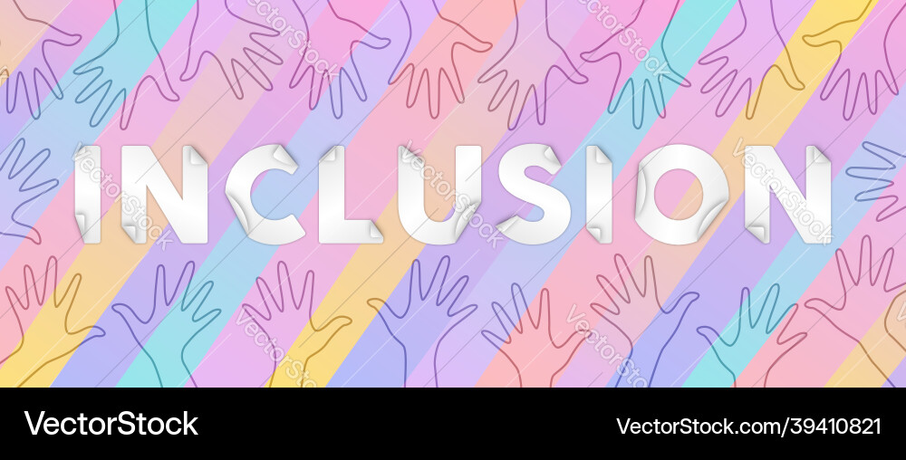 Inclusion concept people hand team doodle cartoon Vector Image