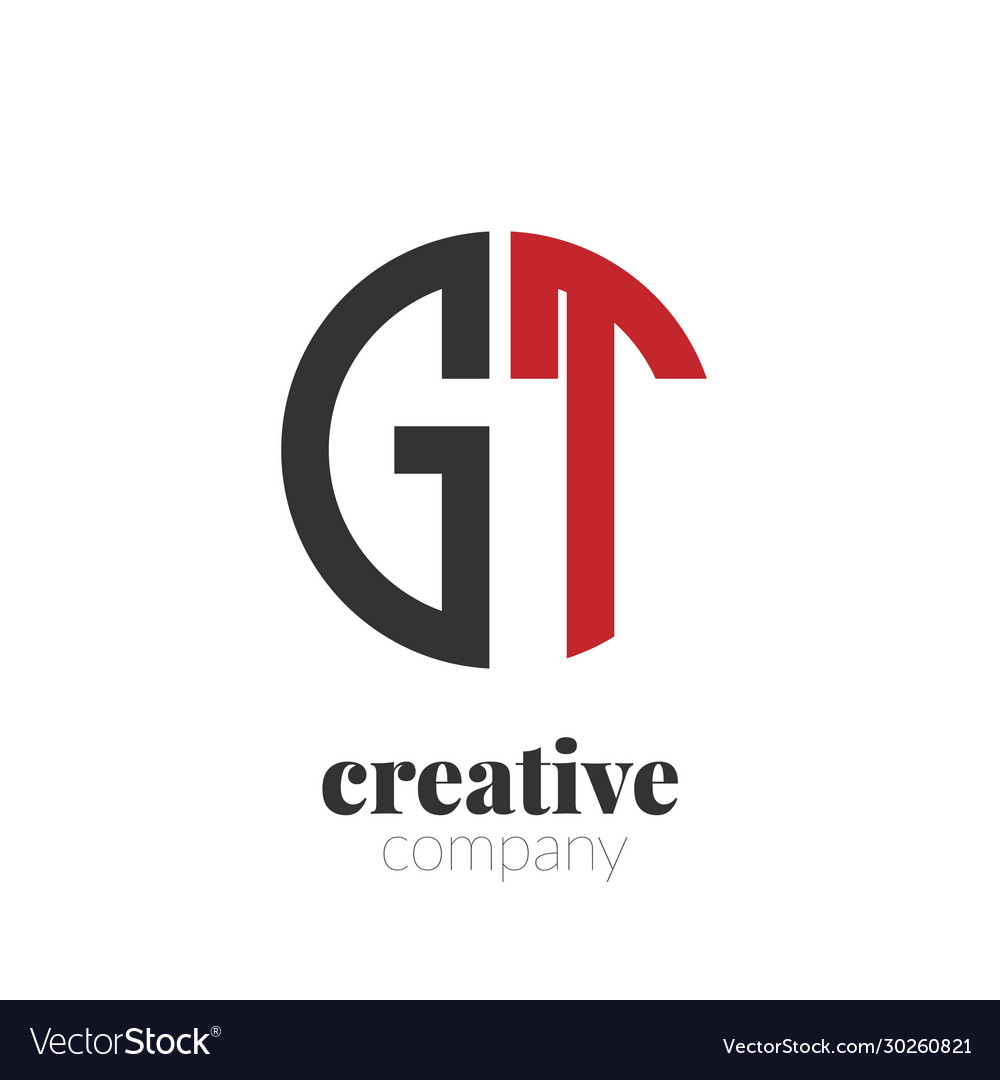 Initial letter gt creative elegant circle logo Vector Image