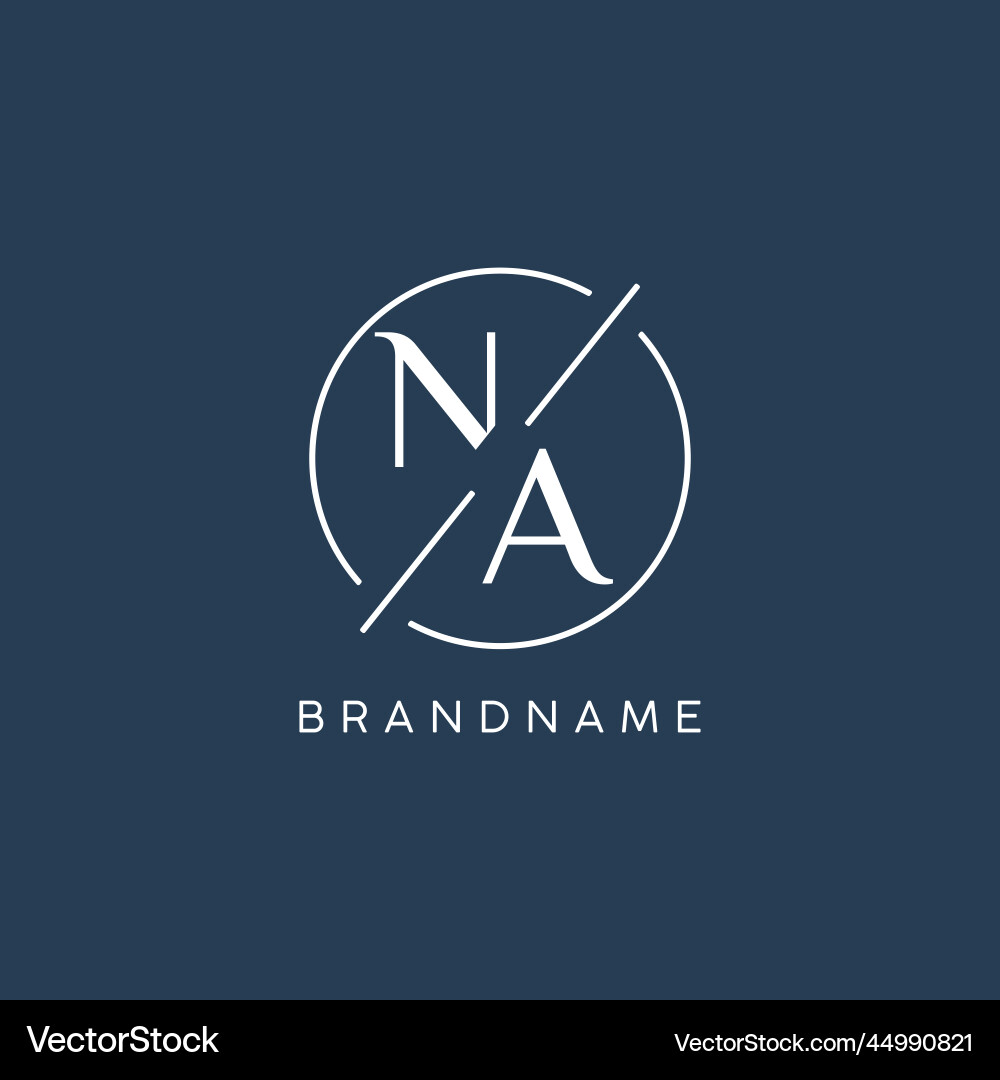 Initial letter na logo monogram with circle line Vector Image