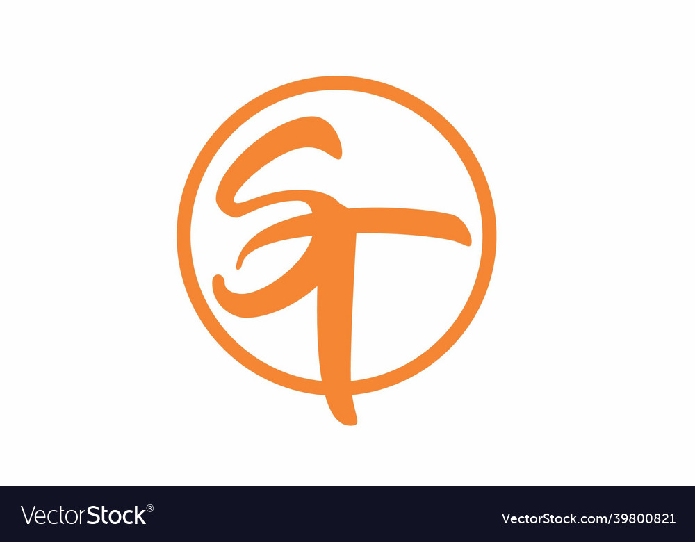 Initial letter st in circle shape Royalty Free Vector Image