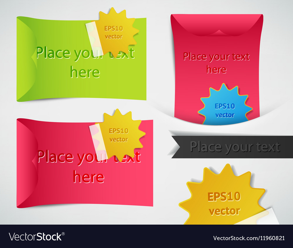 Note paper sticker set Royalty Free Vector Image
