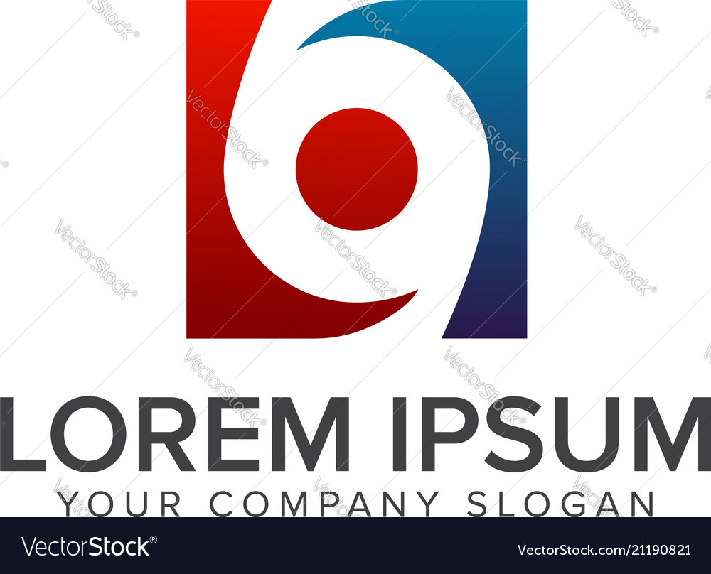 Number 6 9 logo square shapedesign concept Vector Image