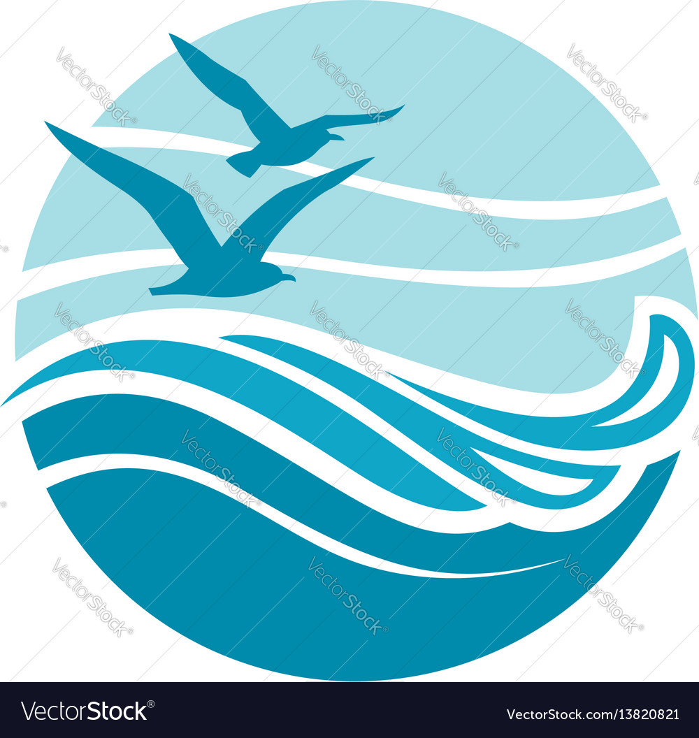 Ocean logo design Royalty Free Vector Image - VectorStock