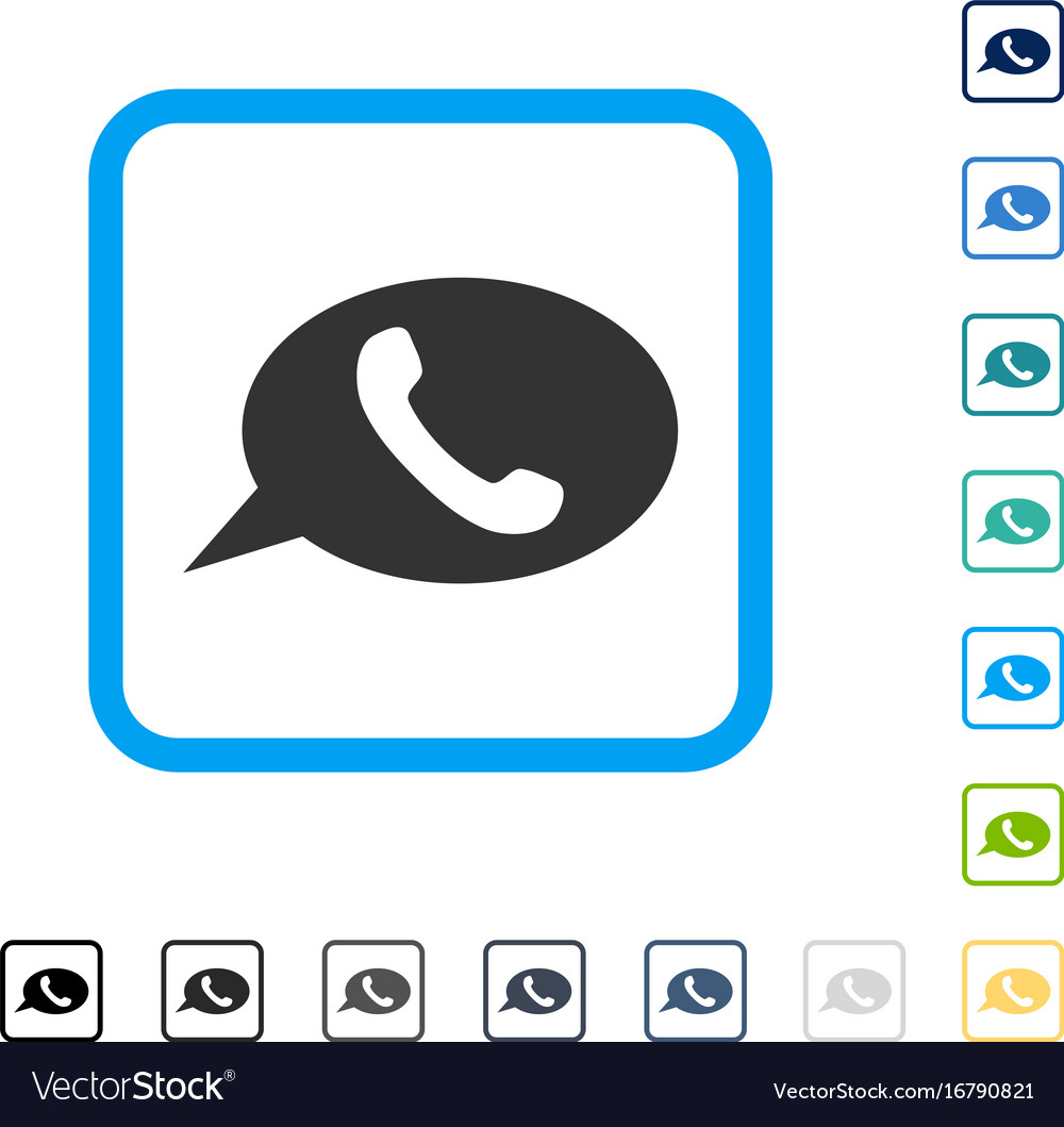 Phone message framed icon Royalty Free Vector Image