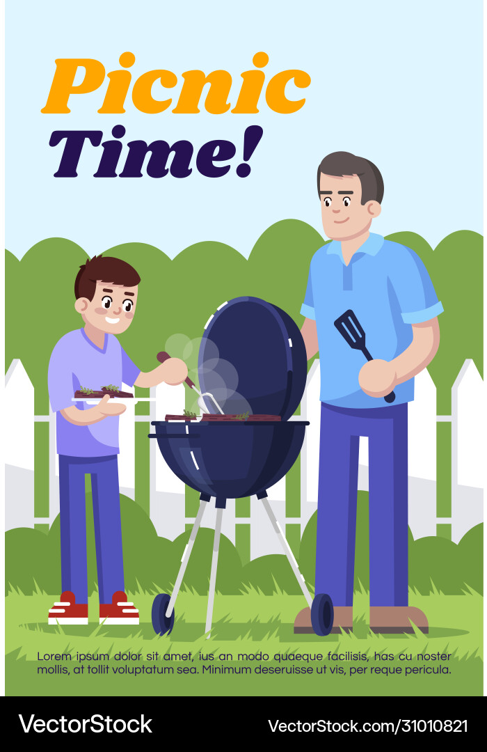 Picnic time poster template commercial flyer Vector Image