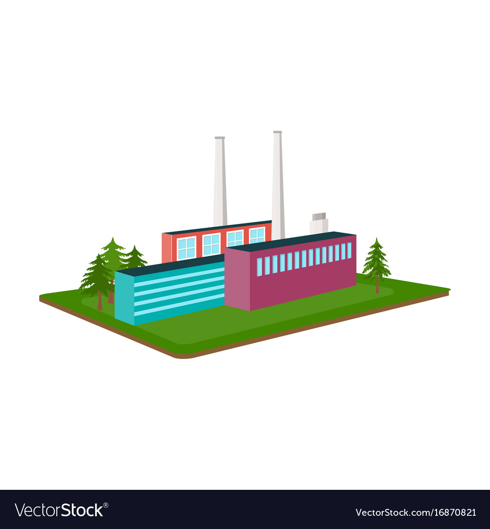 Processing factory and industry single Royalty Free Vector