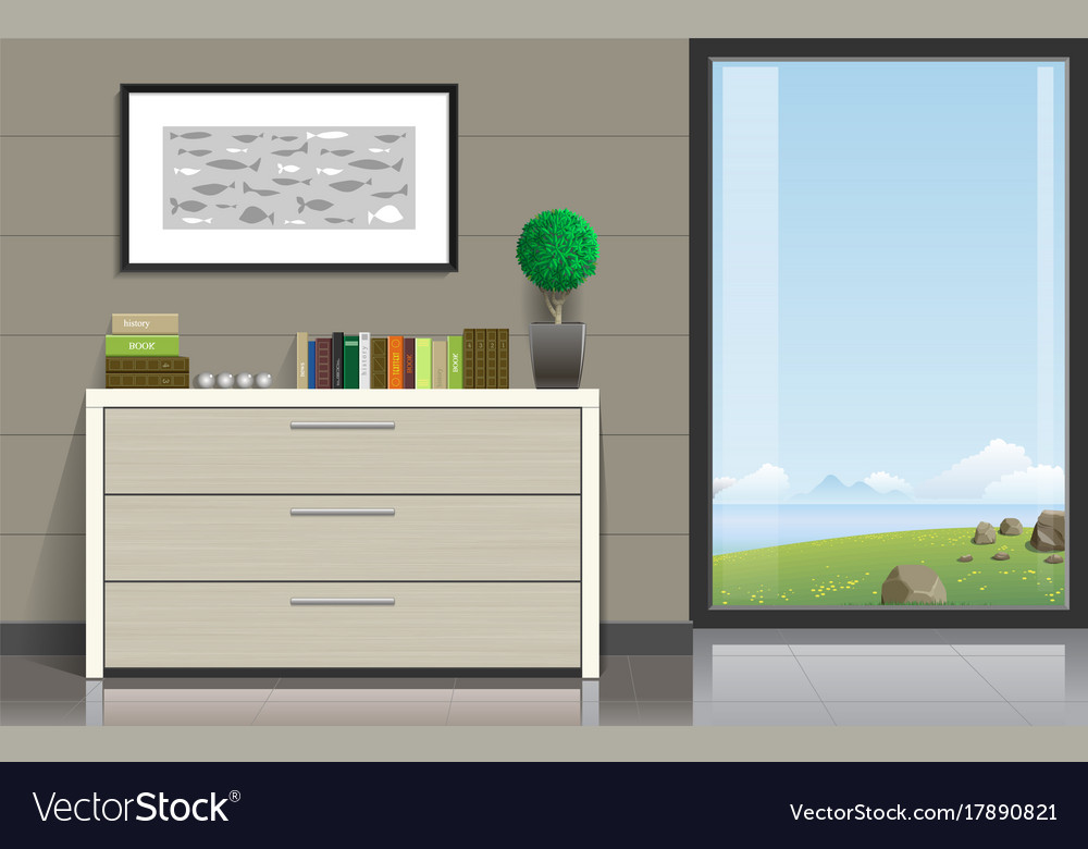 Room with window Royalty Free Vector Image - VectorStock