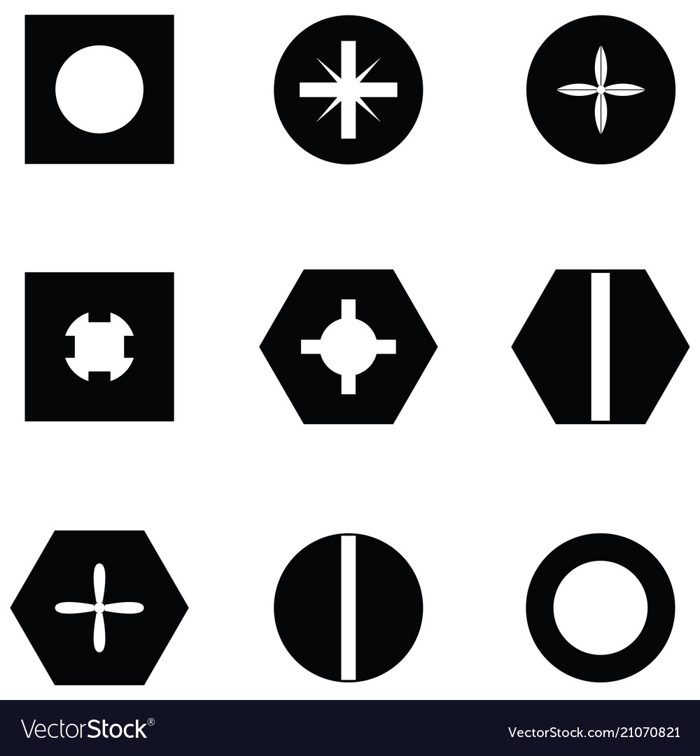 Screw icon set Royalty Free Vector Image - VectorStock
