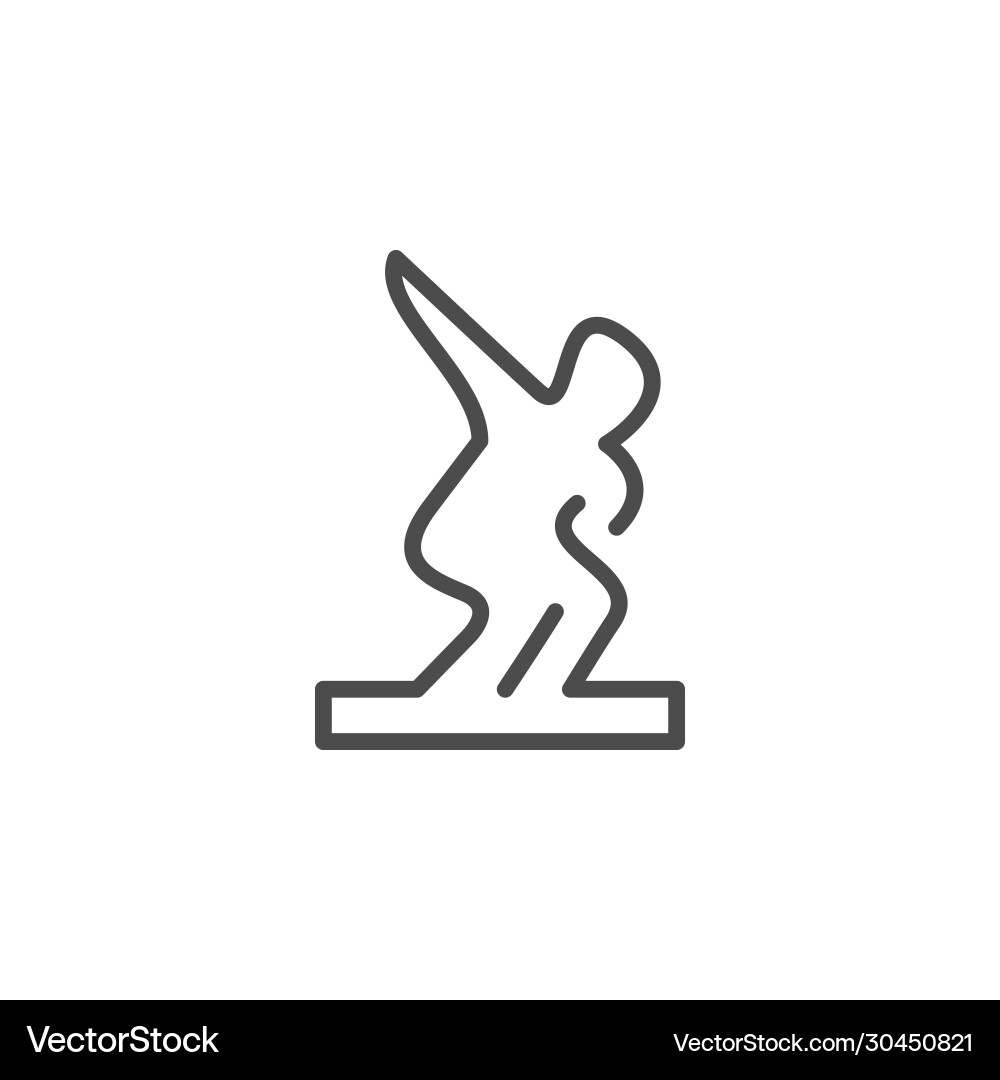 Sculpture line outline icon and art concept Vector Image