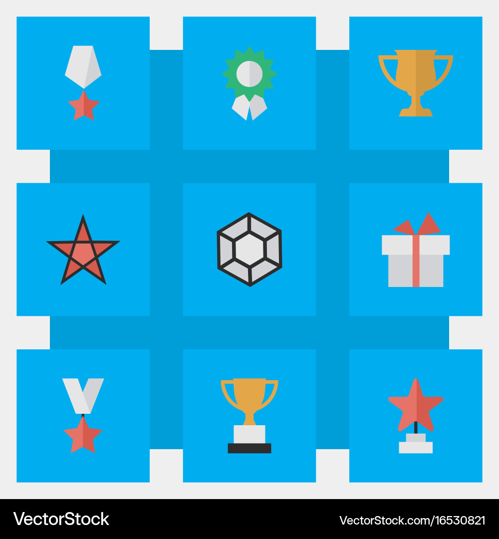 Set of simple champion icons Royalty Free Vector Image