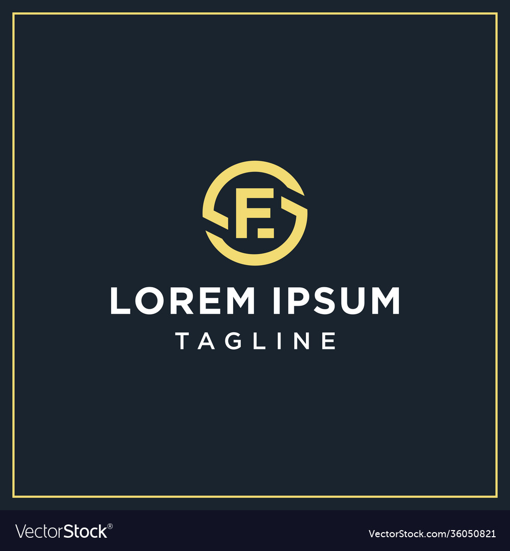 Sf or fs circle logo Royalty Free Vector Image