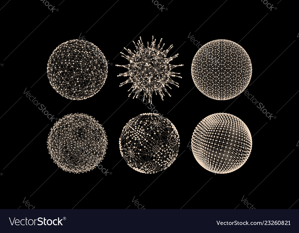 Sphere with connected lines global digital Vector Image