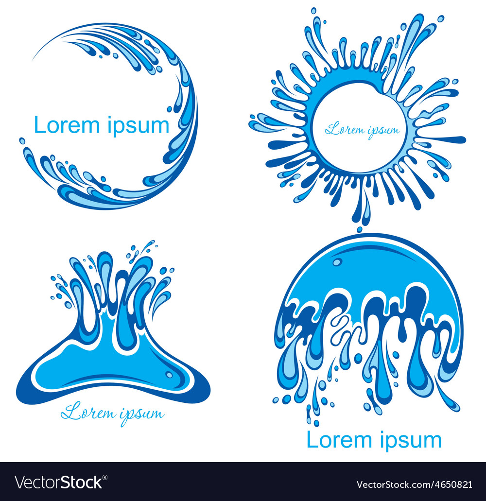 Water splashes collection Royalty Free Vector Image