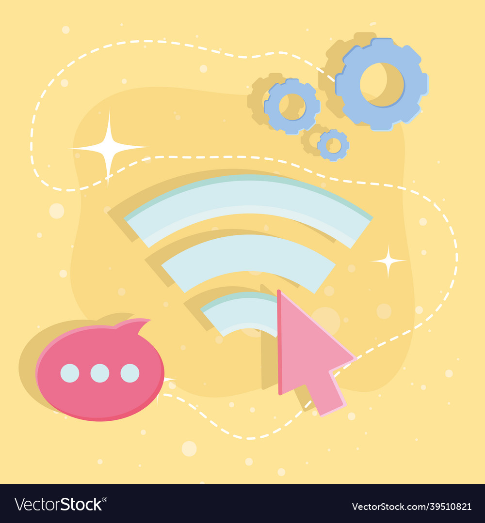 Wifi with cursor Royalty Free Vector Image - VectorStock