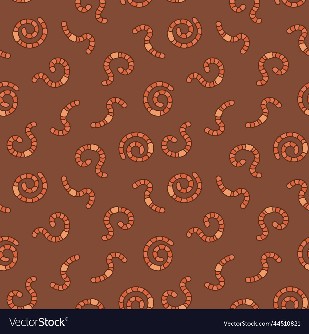Worms Concept Colorful Seamless Pattern Royalty Free Vector