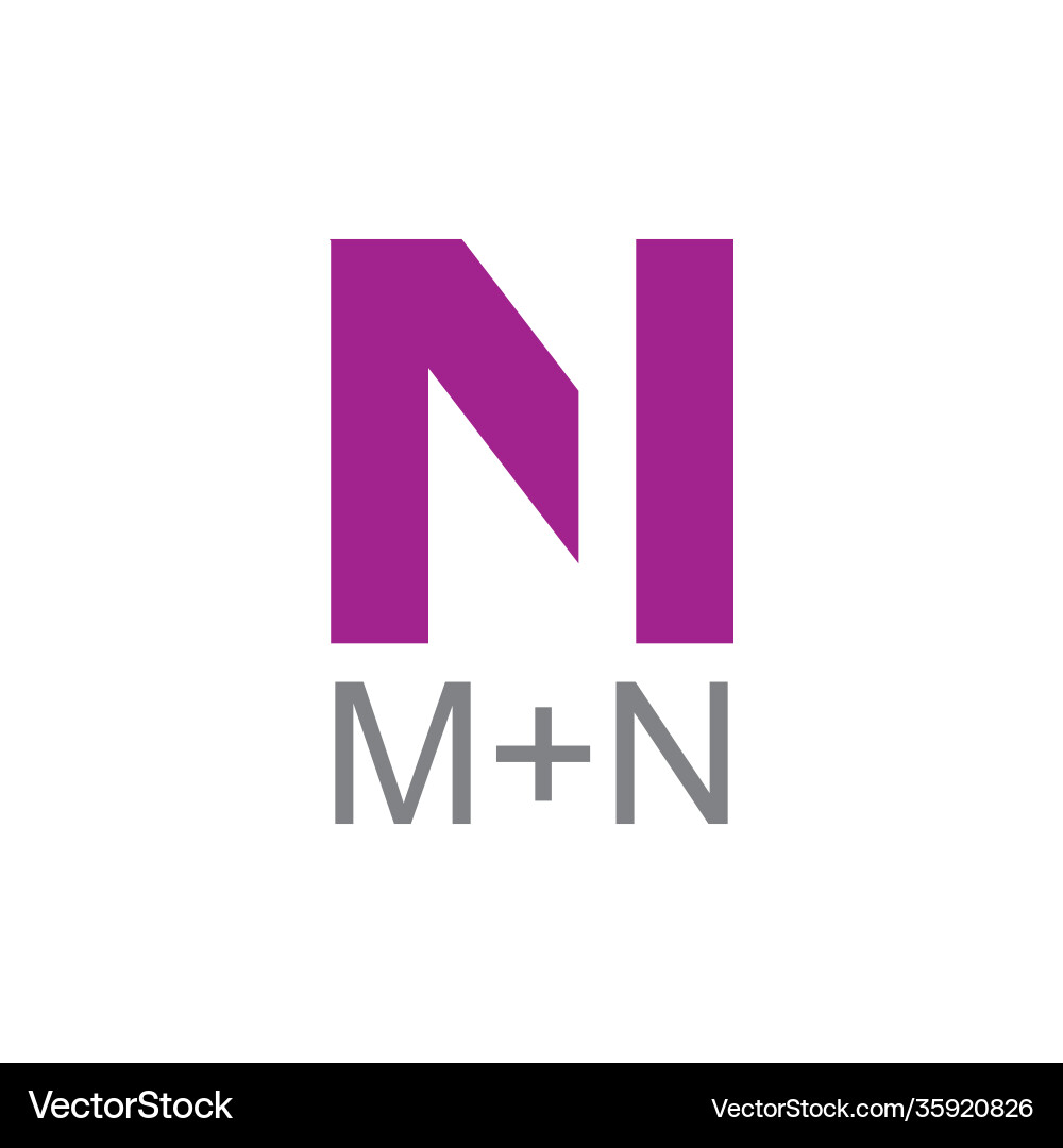 Abstract letter nm simple geometric square logo Vector Image