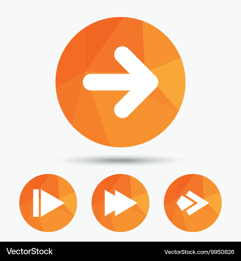 Arrow icons next navigation signs symbols Vector Image