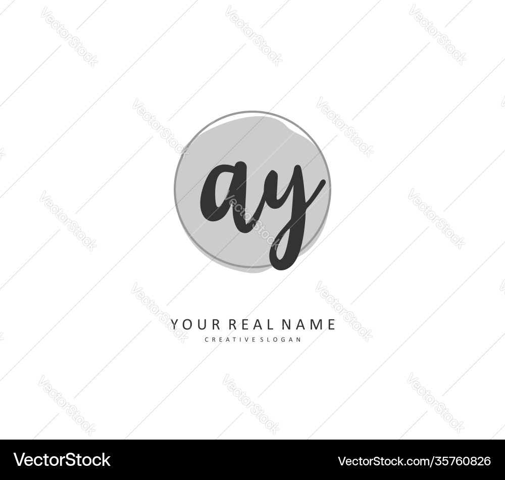 Ay initial letter handwriting and signature logo Vector Image