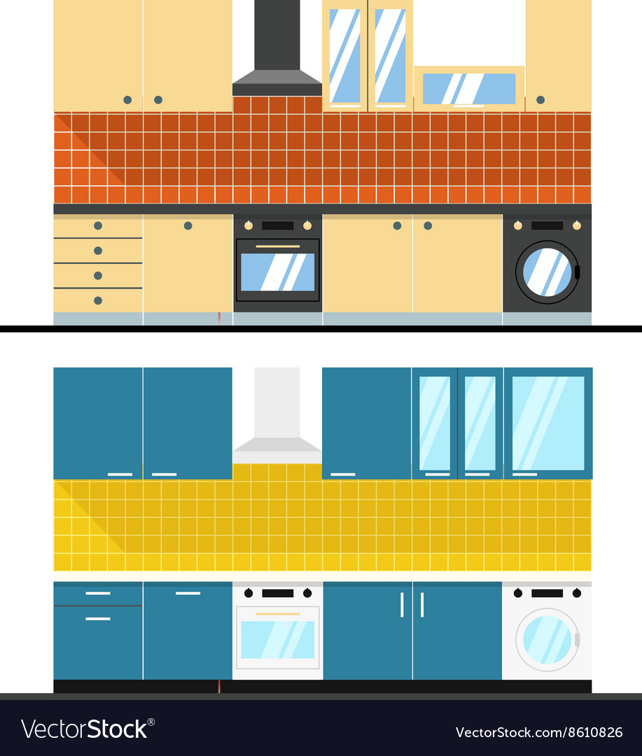 Different kitchen composition Design elements Vector Image