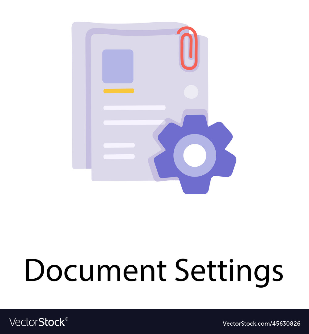 Document settings Royalty Free Vector Image - VectorStock