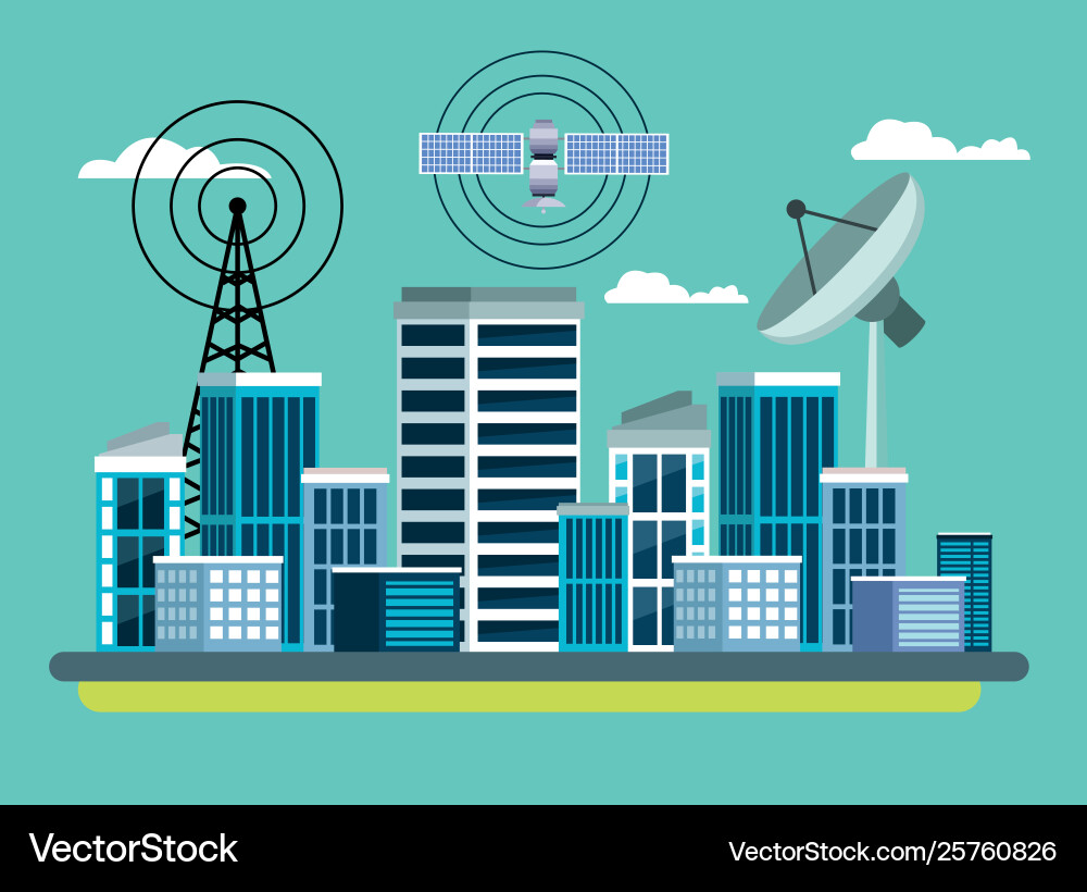 Gps location satelital service concept Royalty Free Vector