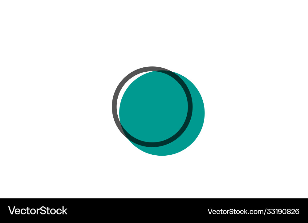 Green black o line alphabet letter logo icon Vector Image