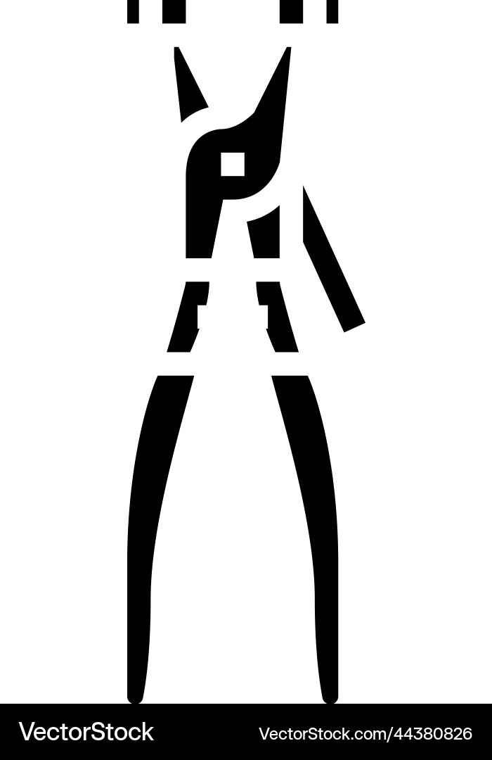 Hose clamp pliers glyph icon Royalty Free Vector Image