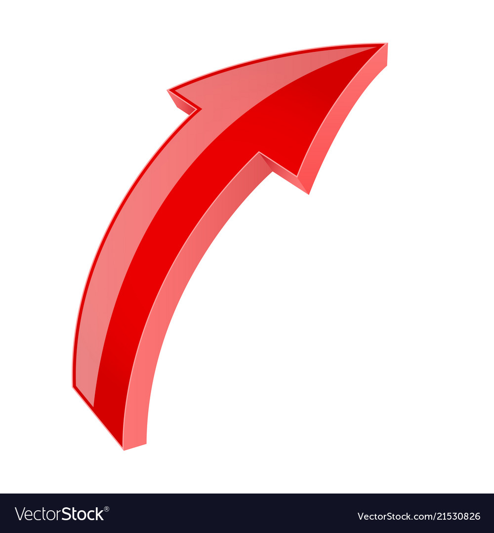 Red 3d shiny arrow next sign Royalty Free Vector Image