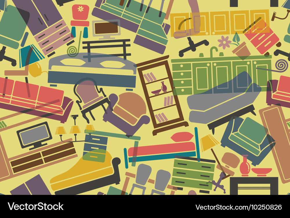 Seamless furniture background Royalty Free Vector Image