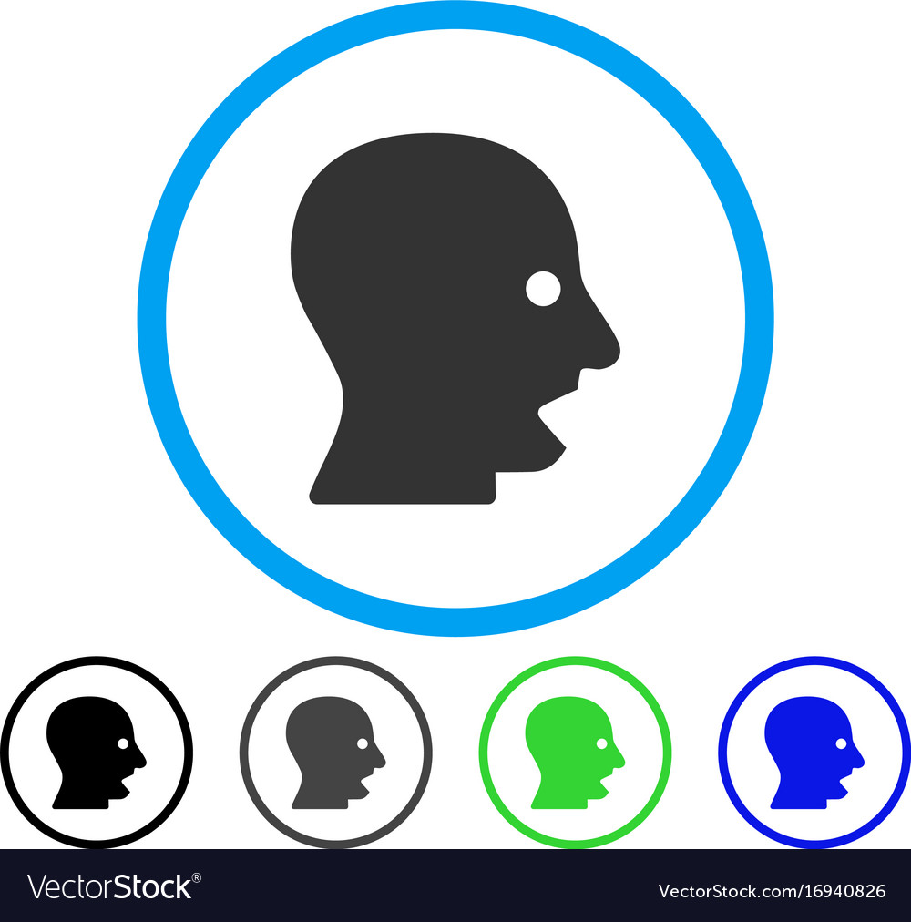 Shouting head rounded icon Royalty Free Vector Image