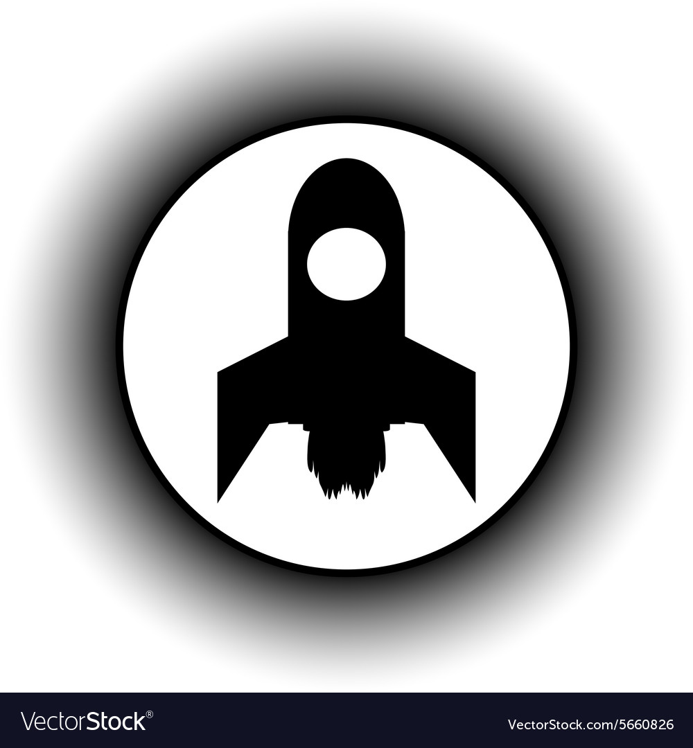 Starting rocket button Royalty Free Vector Image