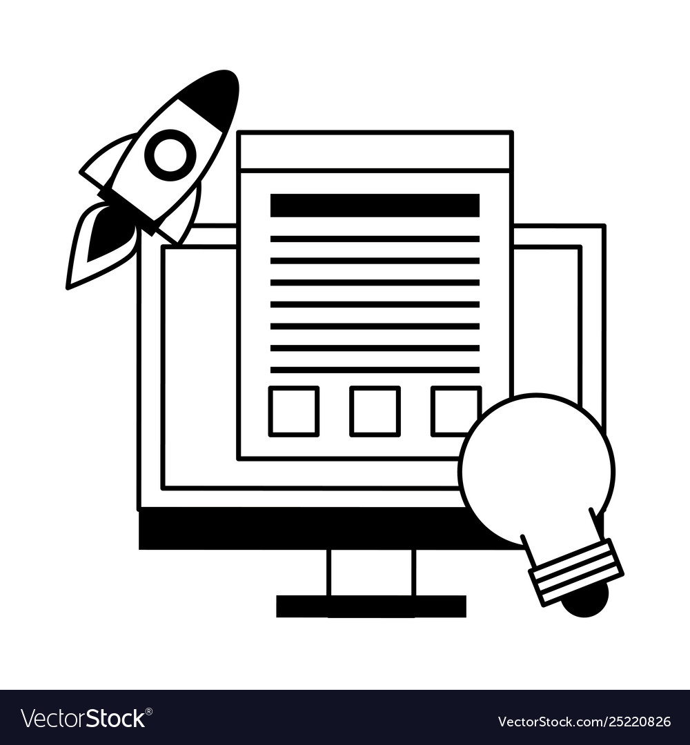 Technology software tools cartoon Royalty Free Vector Image