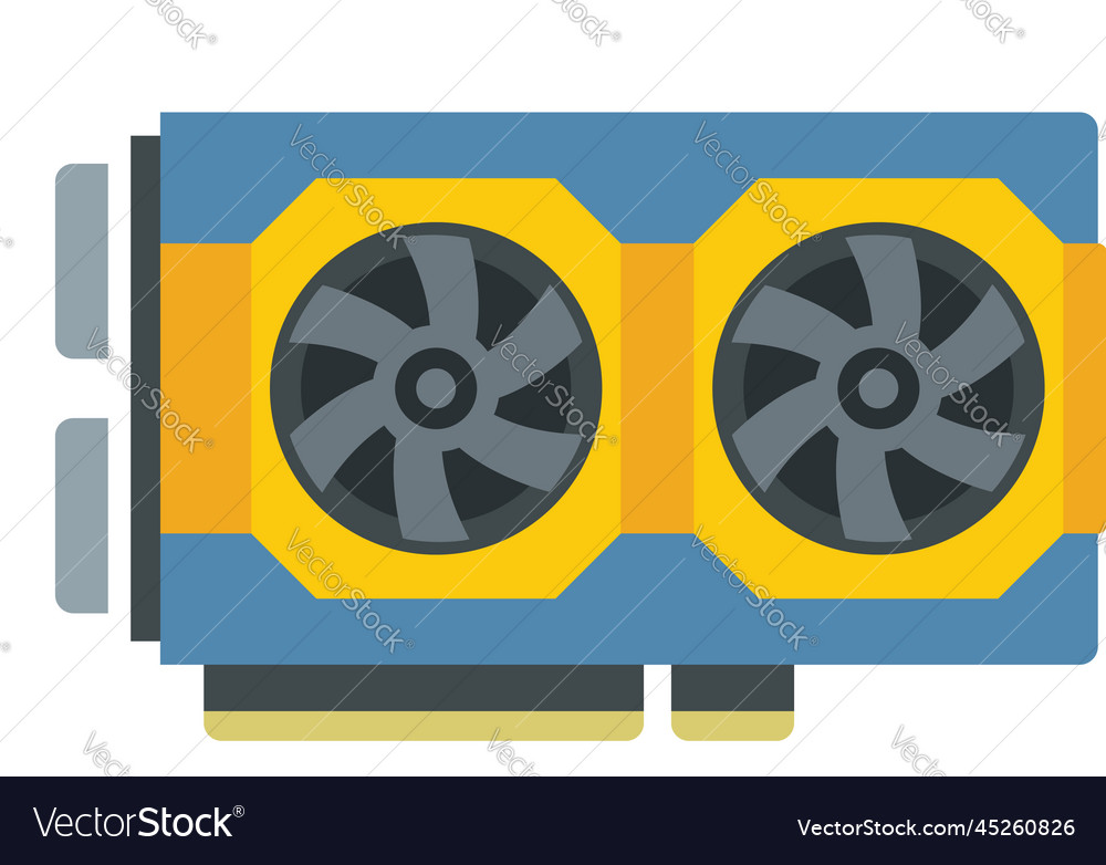 Video card processor icon flat computer Royalty Free Vector Video card processor icon flat computer Royalty Free Vector