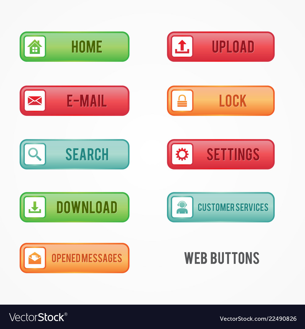 Web buttons Royalty Free Vector Image - VectorStock