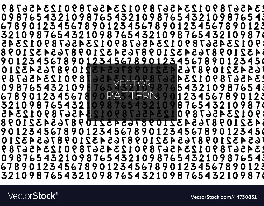 Counting numbers in black seamless pattern Vector Image