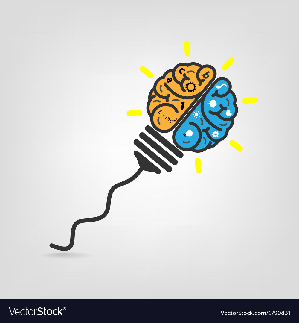 Creative brain idea concept background Royalty Free Vector