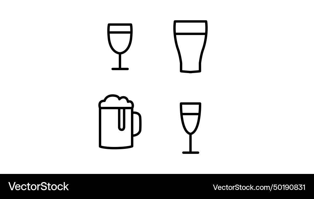 Drinks icon set Royalty Free Vector Image - VectorStock