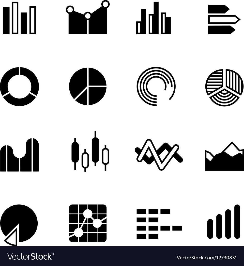 Graphic graph stats data bar infographic charts Vector Image