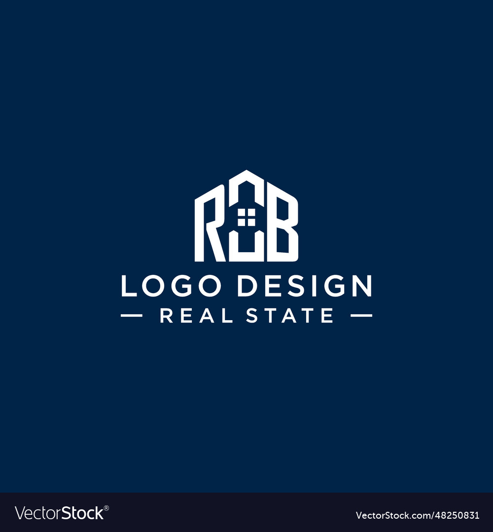 Initial letter rb monogram logo with abstract Vector Image