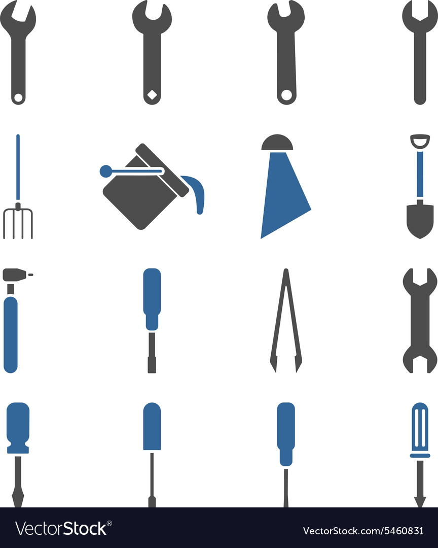 Instruments and tools icon set Royalty Free Vector Image