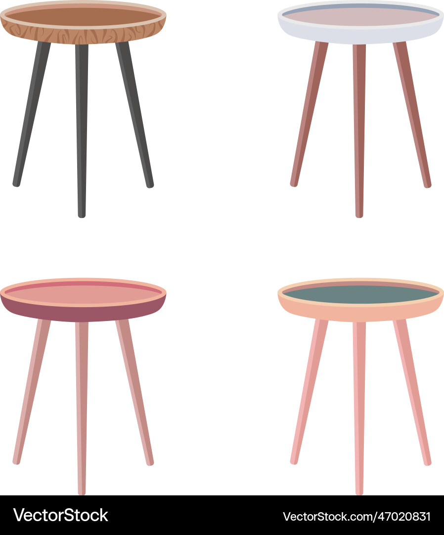 Isolated set of coffee tables Royalty Free Vector Image