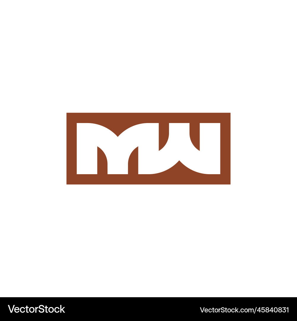 Letters m and w mw logo symbol Royalty Free Vector Image
