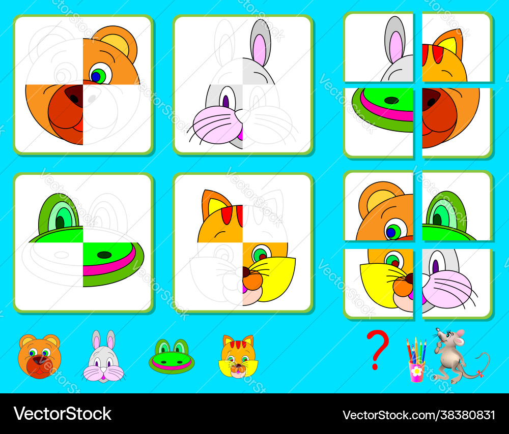 Logic exercise for young children need to find Vector Image
